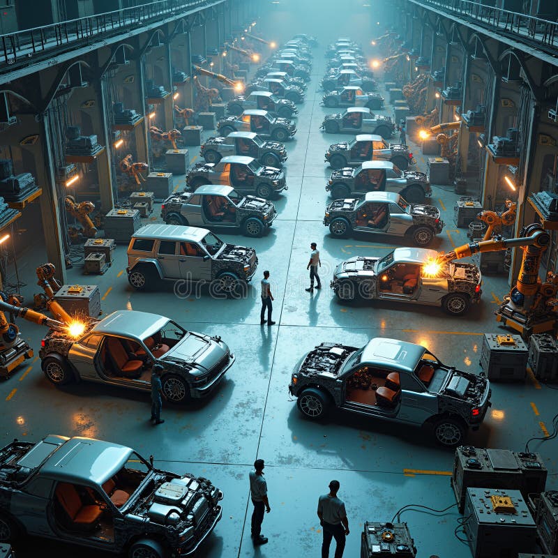 Modern Car Assembly Lines Highlight Skilled Workers and Advanced ...