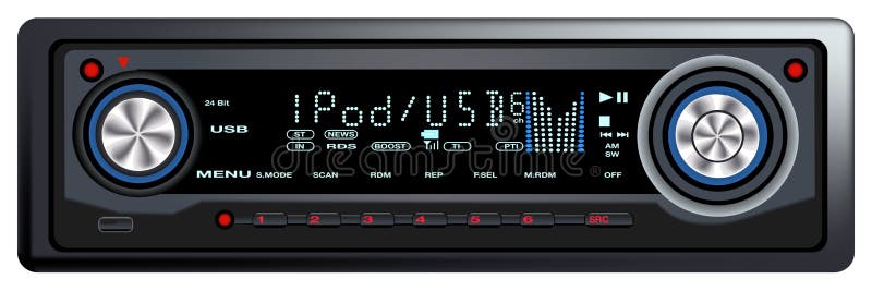 Modern Car Audio Control Syste Stock Vector - Illustration of modern ...