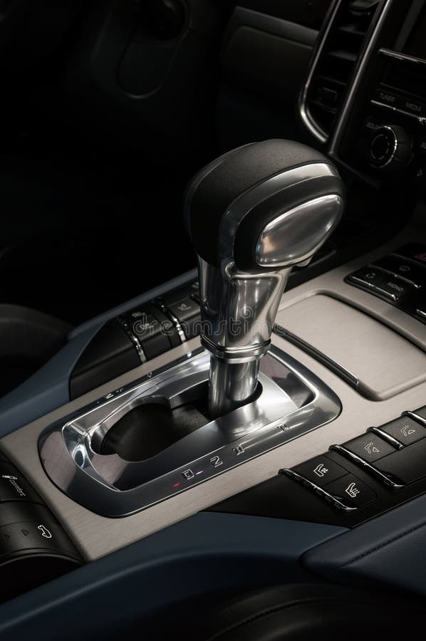Modern Car Automatic Transmission. Interior Detail. Vertical Photo ...