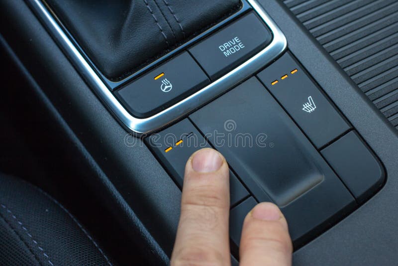 Modern Car Central Console with Seat and Steering Heating Controls ...