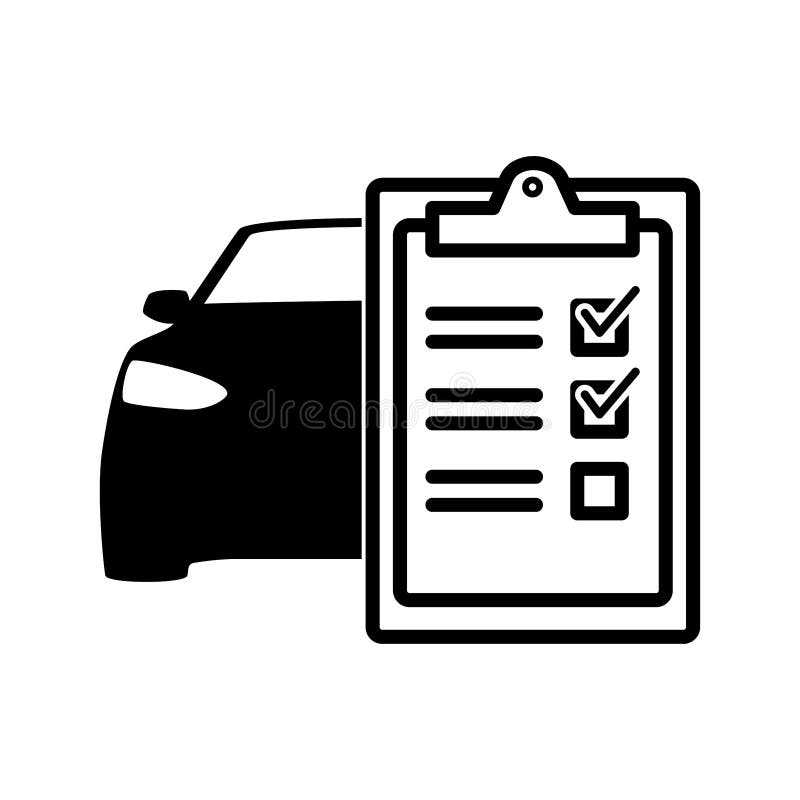 Modern Car Check Checklist Sign Vector Illustration Icon Stock Vector ...