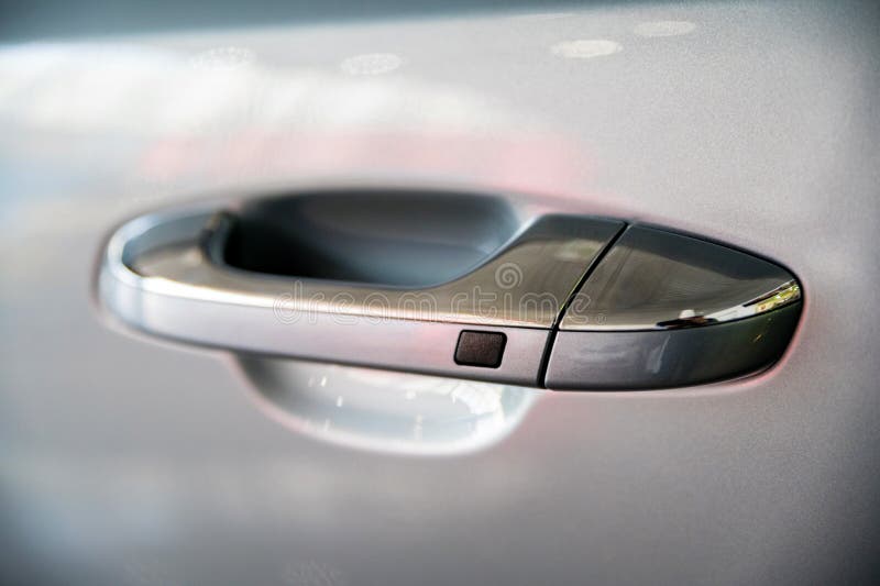 Modern Car Chrome Door Handle Close Up Stock Photo - Image of handle ...