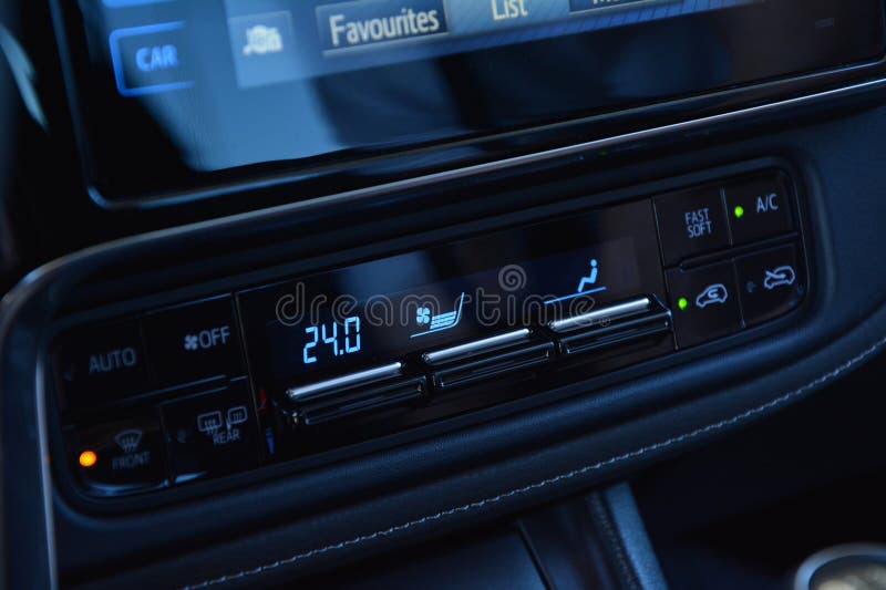 Modern Car Climate Control Panel Showing Temperature and Settings Stock ...