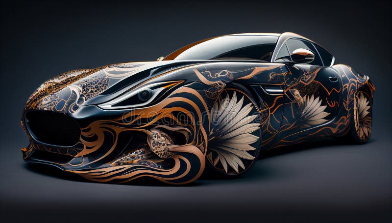 Modern Car Concept, Creative Wallpaper of a Supercar, Background Stock ...