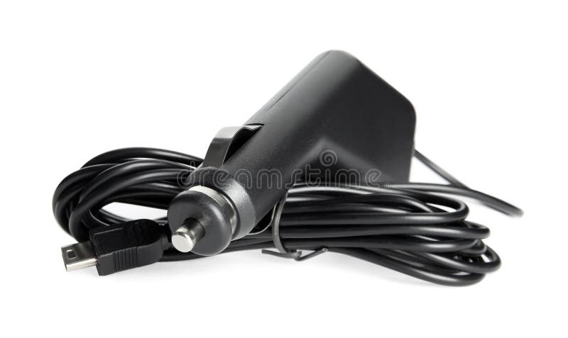 Modern Car Dashboard Camera Charger Isolated on White Stock Photo ...