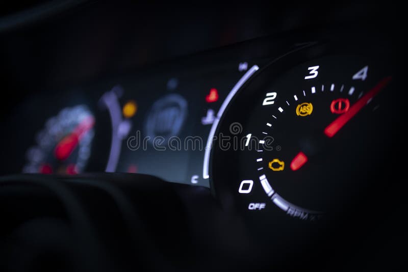 Modern car dashboard stock photo. Image of display, fast - 175693412