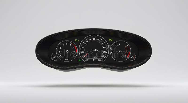 Modern Car Dashboard Design Digital Instrument Panel Speedometer ...