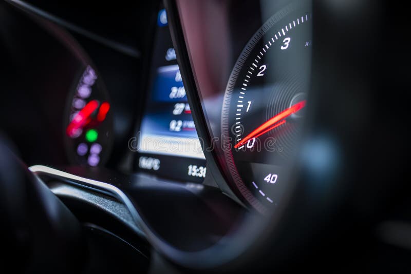 Modern car dashboard stock image. Image of system, closeup - 166074879