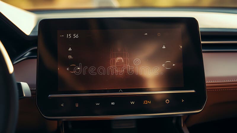 Modern Car Dashboard Displaying Vehicle Status and Information Stock ...