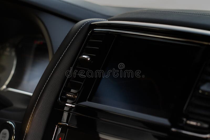 Modern car dashboard. stock photo. Image of technology - 267549174