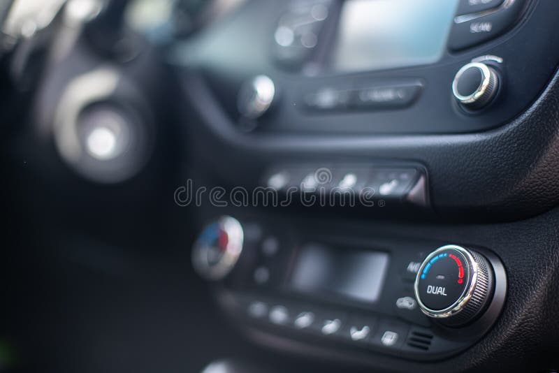 Modern Car Dashboard. Screen Multimedia System. Climate Control Stock ...