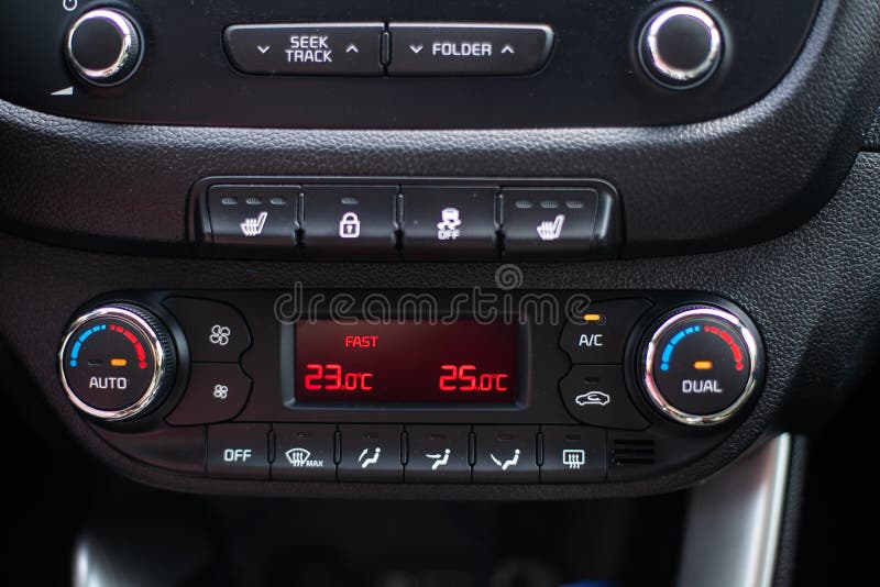 Modern Car Dashboard. Screen Multimedia System. Climate Control Stock ...