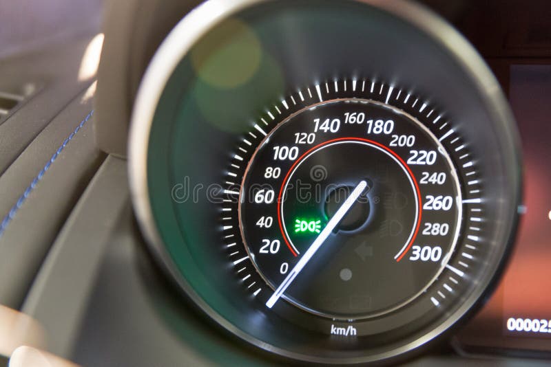 Car Dashboard Speedometer Closeup Stock Photo - Image of automobile ...