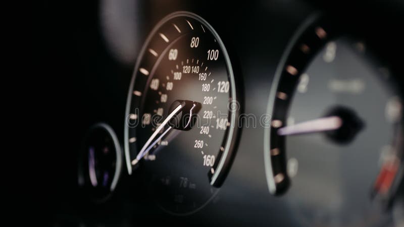 Modern Car Dashboard with Speedometer and Tachometer Stock Image ...