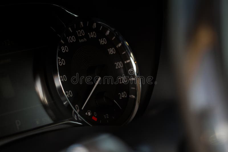 Modern Car Dashboard with Speedometer, Tachometer. Stock Image - Image ...