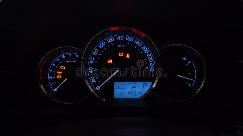 Modern Car Dashboard with Various Status Symbols Stock Video - Video of ...
