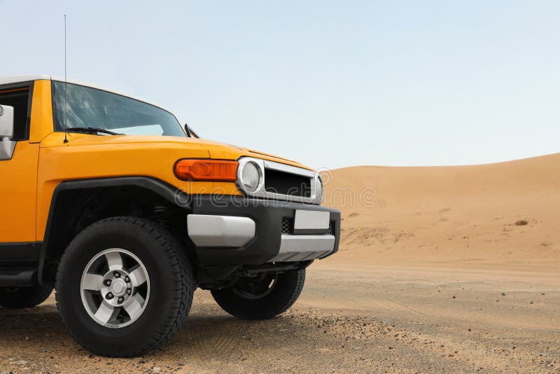 Modern car in desert ready stock image. Image of bashing - 139420029