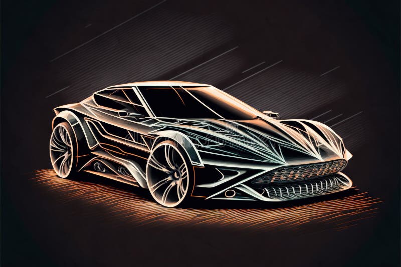 Modern Car Design Project.. Generative AI Stock Illustration ...