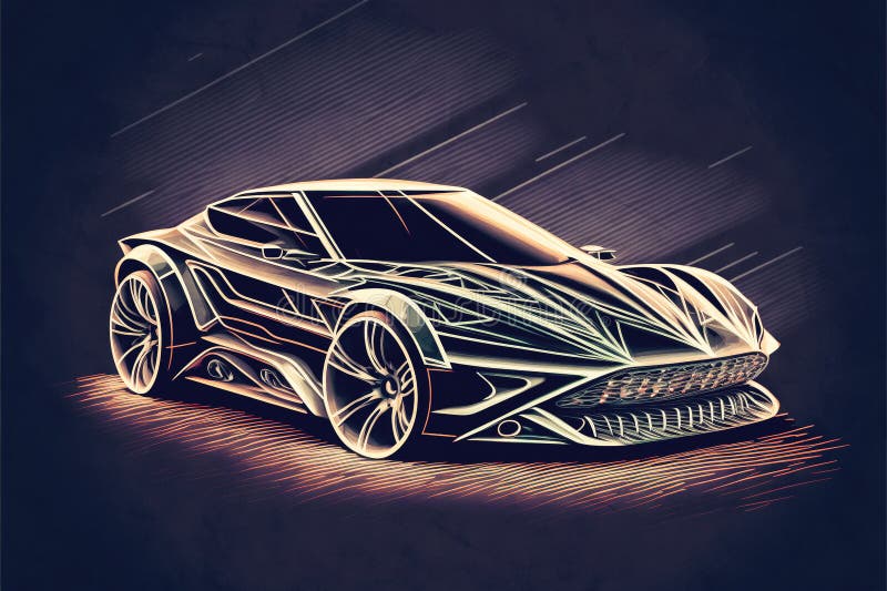 Modern Car Design Project.. Generative AI Stock Illustration ...