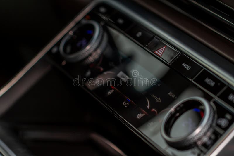 Modern Car Digital Automatic Climate Control System. Stock Image ...