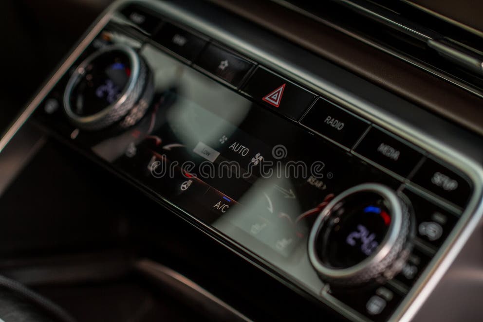 Modern Car Digital Automatic Climate Control System. Stock Photo ...