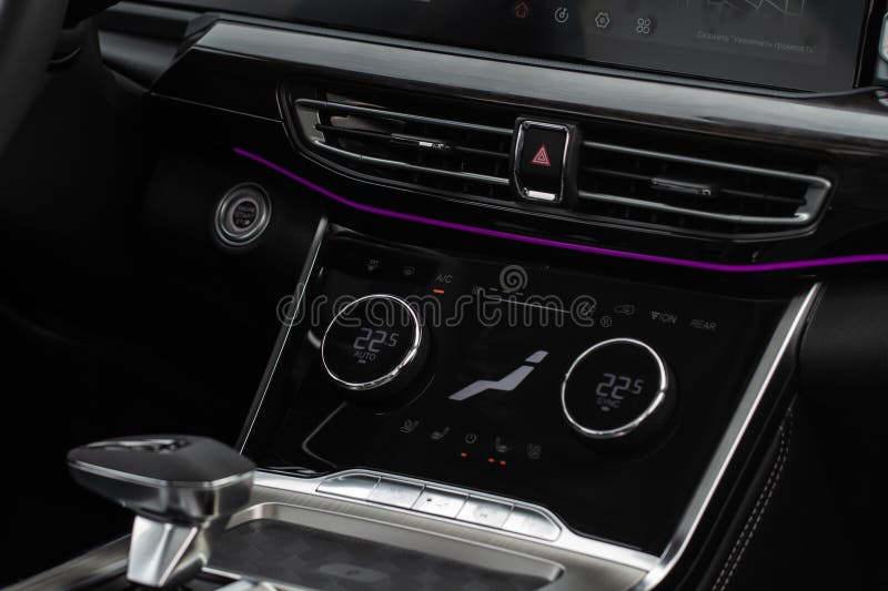 Modern Car Digital Automatic Climate Control System. Stock Photo ...