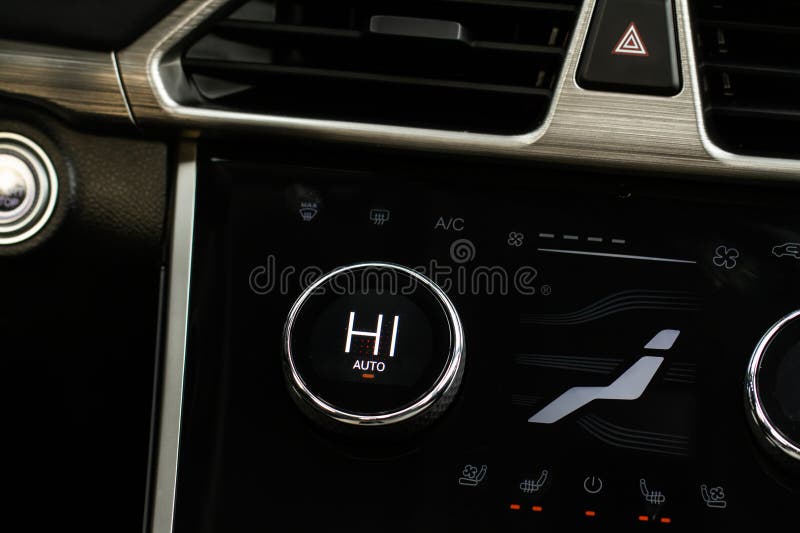 Modern Car Digital Automatic Climate Control System. Stock Photo ...