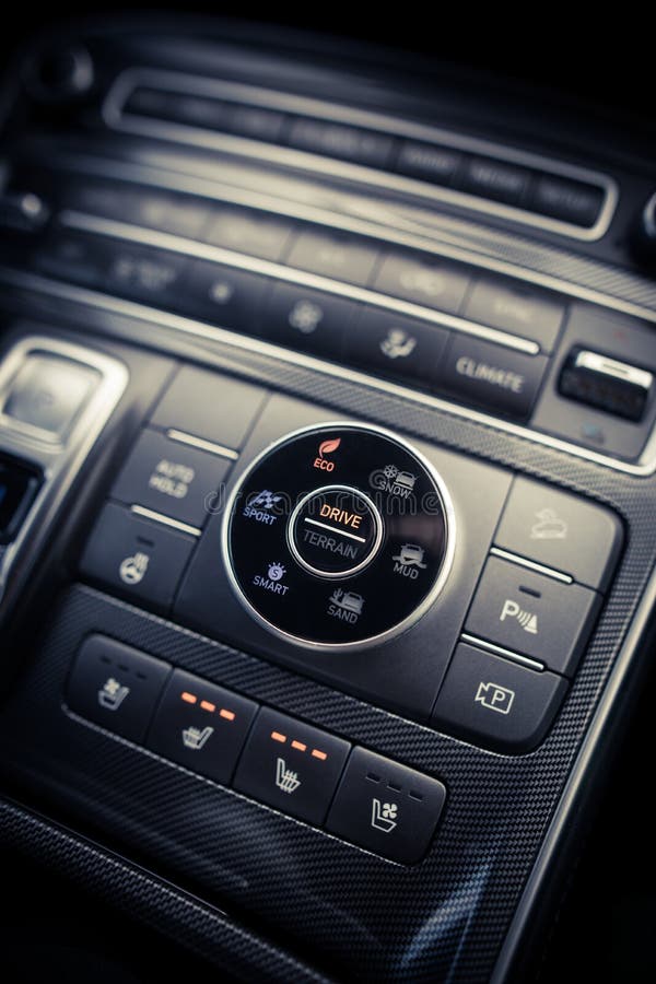 Modern Car Drive Mode Selector Button Stock Photo - Image of auto, mode ...