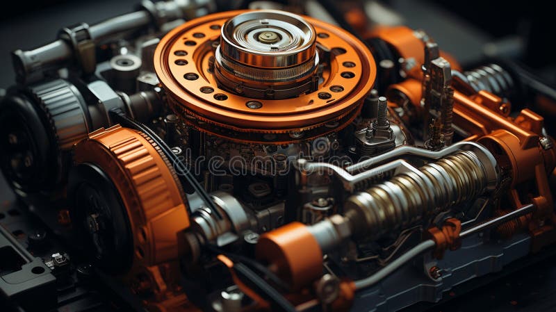 Modern car engine stock illustration. Illustration of engine - 299744915