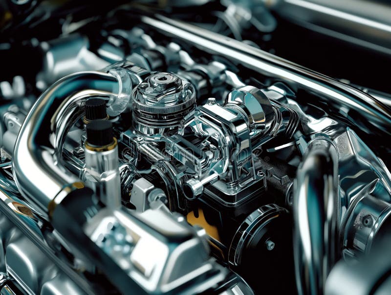 Modern Car Engine Close-up stock image. Image of components - 315747713