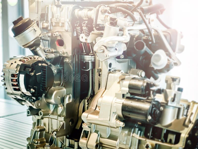 Modern car engine stock image. Image of manufacturing - 144865939