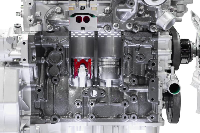 Modern Car Engine Cross Section Stock Photo - Image of cross, cylinder ...