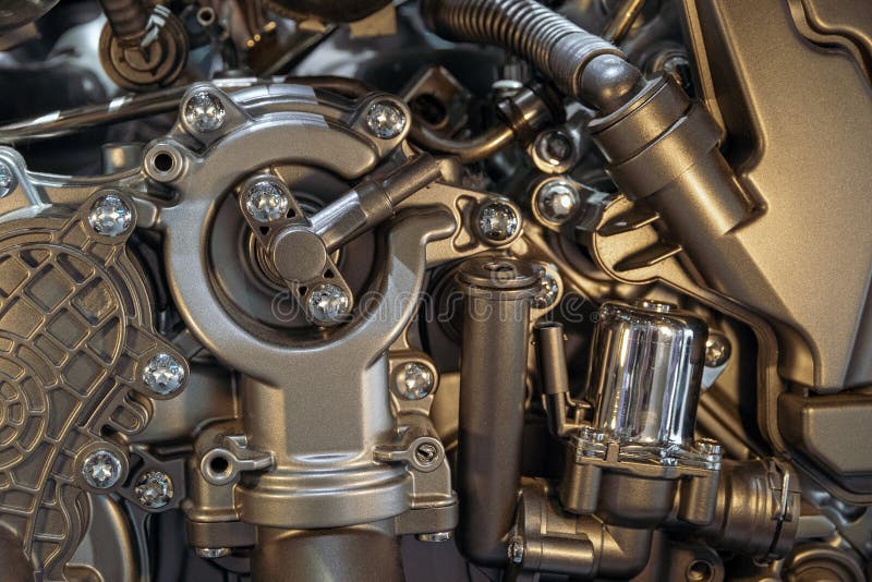 Modern car engine details stock photo. Image of machinery - 124424660