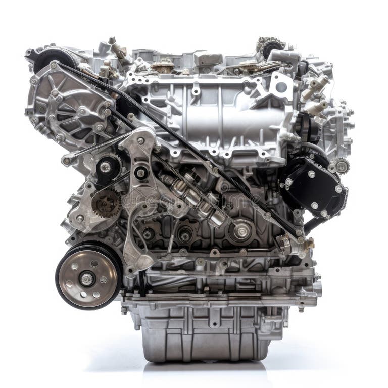 Modern Car Engine Isolated. Stock Illustration - Illustration of ...