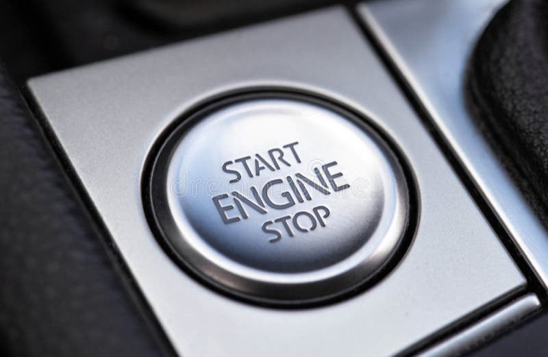 Modern Car Engine Start Button, Macro Stock Image - Image of motor ...