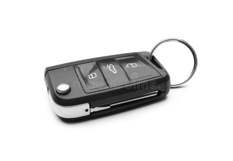 Modern Car Flip Key Isolated on White Stock Image - Image of ignition ...
