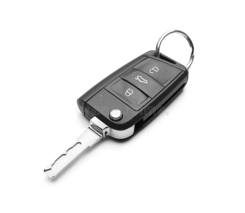 Modern Car Flip Key Isolated on White Stock Image - Image of auto ...