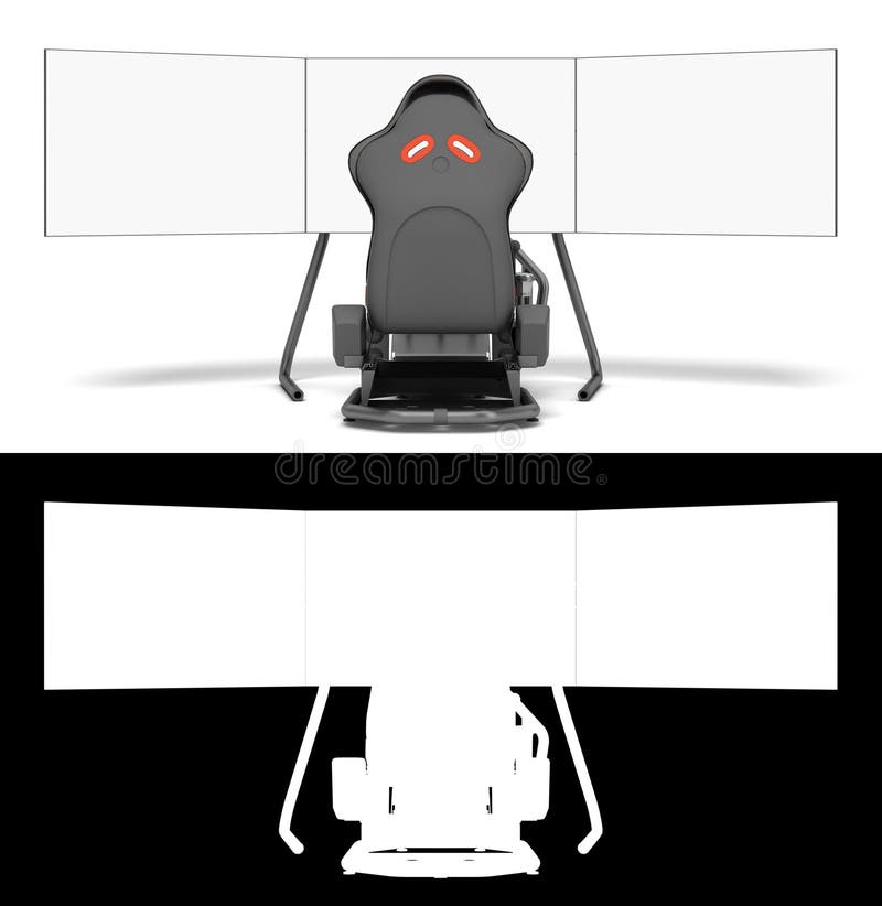 Modern Car Game Simulator Back View 3d Render on White Stock ...