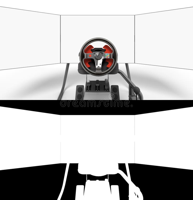 Modern Car Game Simulator Front Close Up 3d Render Stock Illustration ...