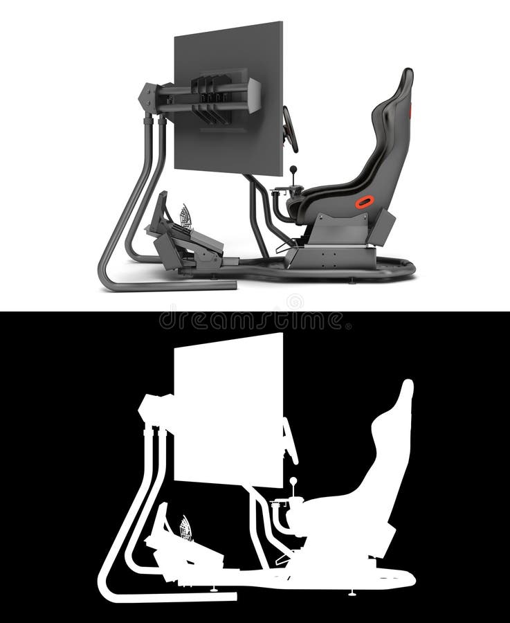 Modern Car Game Simulator Back View 3d Render on White Stock ...