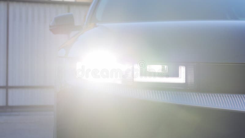 Modern Car Headlamp Flashing Light with Blinking on Continuously ...