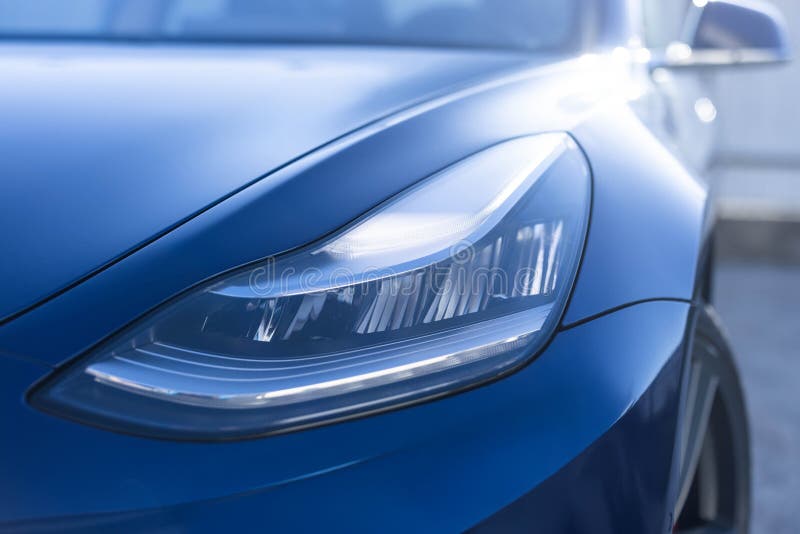 Modern Car Headlamp Flashing Light with Blinking on Continuously ...