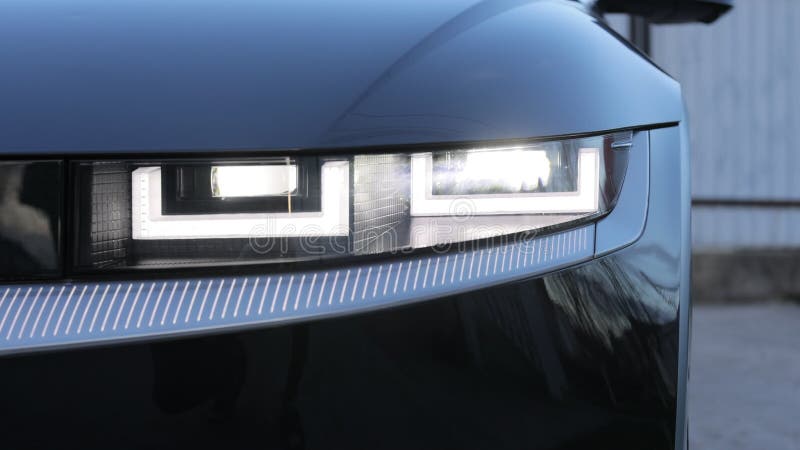 Modern Car Headlamp Flashing Light with Blinking on Continuously ...