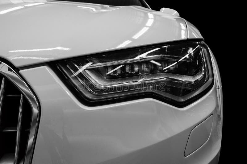 Lights Reflections on the Modern Car. Stock Photo - Image of item ...