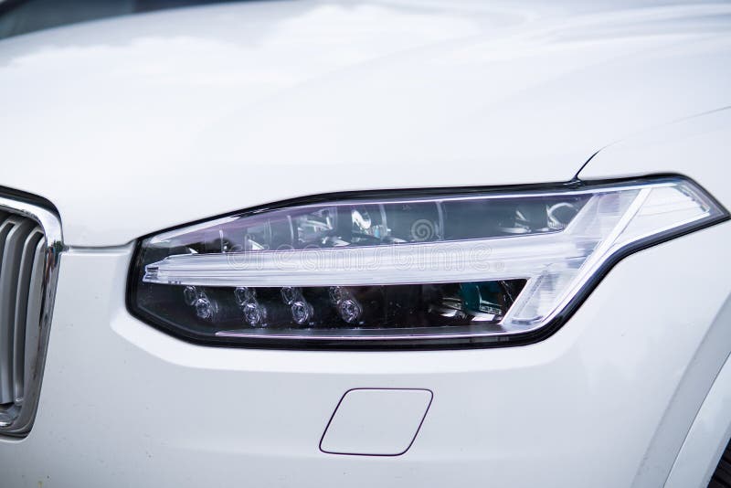 Modern car headlights. stock image. Image of expensive - 122127701