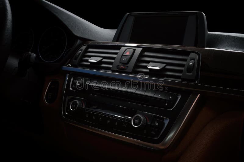 Panel of a Modern Car. Screen Multimedia System. Stock Image - Image of ...
