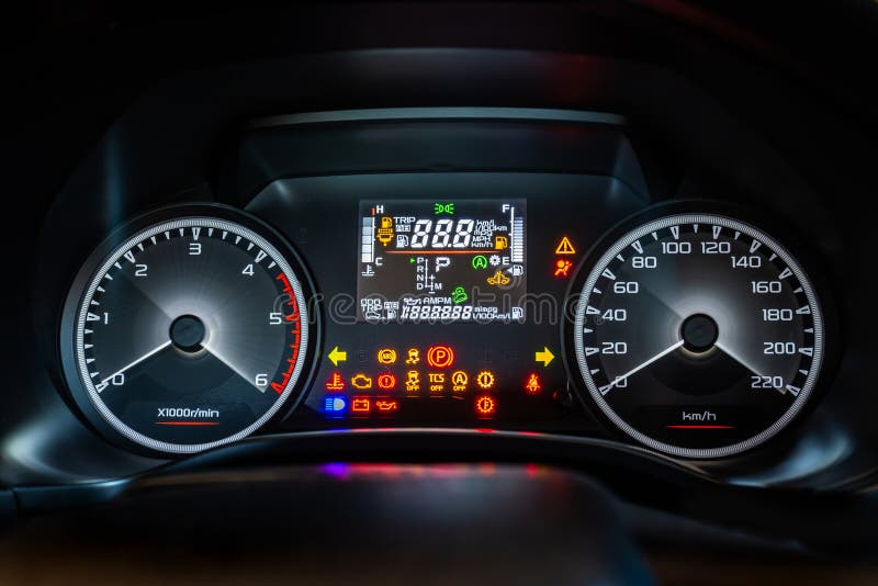 Modern Car Instrument Dashboard Panel with Digital and Analog Screen or ...