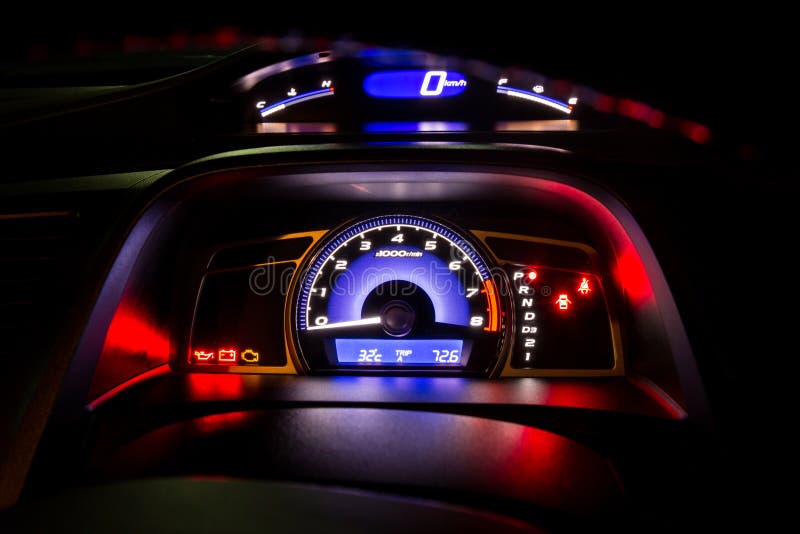 Modern Car Instrument Dashboard Panel and Digital Speed Meter Stock ...