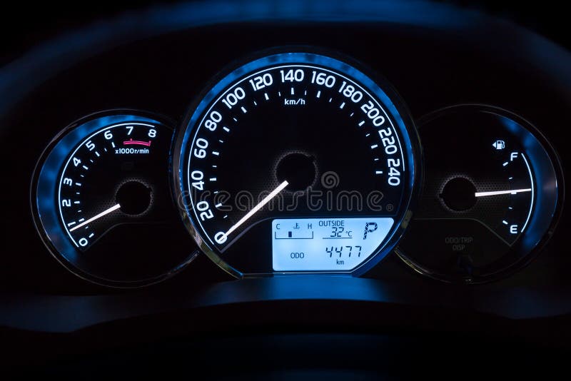 Instrument Panel On Modern Car Dashboard Stock Image - Image of ...