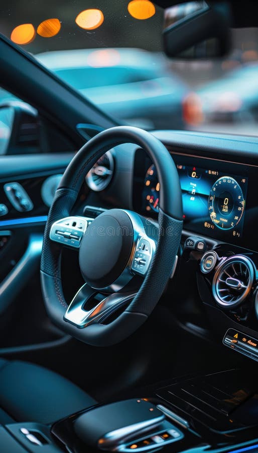 Modern Car Interior with Advanced Air Conditioning and Digital ...